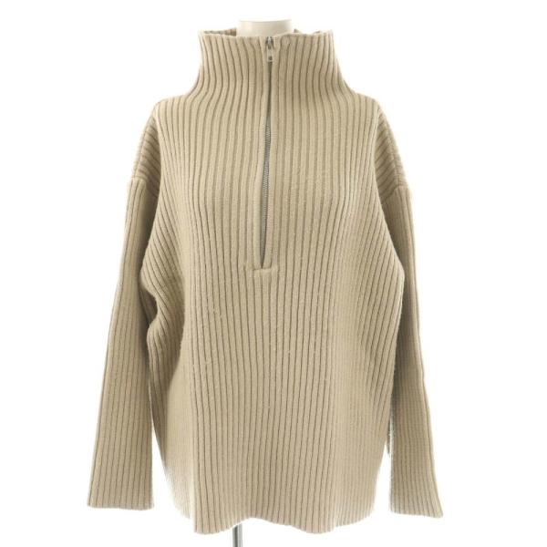 アニュアンス anuans フロントファスナーニットプルオーバー セーター ハーフジップ F モカベージュ /CX ■OS ■SH レディース【ブランド】アニュアンス anuans【表記サイズ】F【実寸サイズ】肩幅：48cm　身幅：52cm...