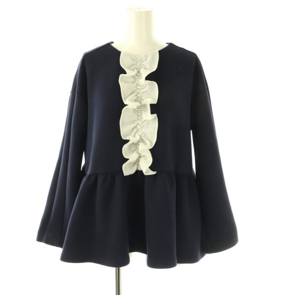 ソーノ SONO 24SS ブルーミングナウプルオーバー カットソー フリル 長袖 F ネイビー /HK ■OS ■SH レディース【ブランド】ソーノ SONO【表記サイズ】F【実寸サイズ】身幅：54cm　着丈：59.5cm　ゆき丈：72c...