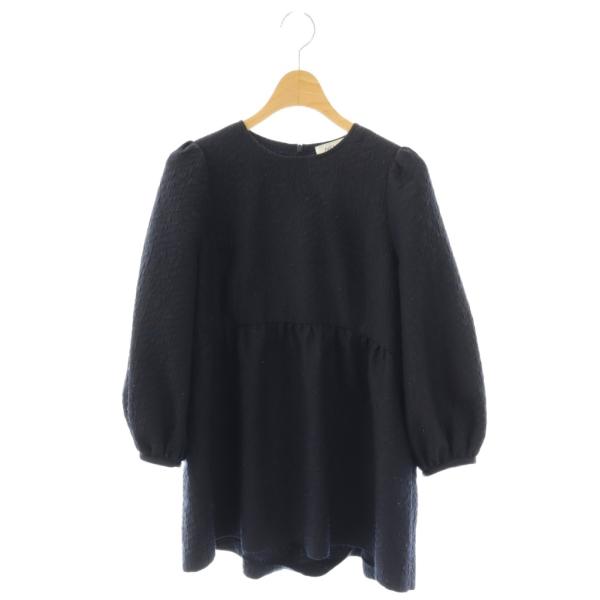 ネミカ NEMIKA バイレリアン フクレジャガードプルオーバーブラウス 七分袖 1 紺 /NR ■OS ■SH レディース【ブランド】ネミカ NEMIKA【表記サイズ】1【実寸サイズ】肩幅：29cm　身幅：44cm　着丈：69cm　袖丈：...