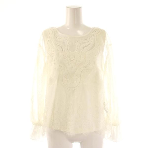 ビアッジョブルー Viaggio Blu クロスレース刺繍ブラウス 長袖 1 アイボリー /DO ■OS ■SH レディース【ブランド】ビアッジョブルー Viaggio Blu【表記サイズ】1【実寸サイズ】肩幅：44cm　身幅：43cm　着...