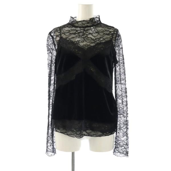 アメリヴィンテージ Ameri VINTAGE VELOUR CAMI SET LACE TOP セット トップス カットソー レース 2点セット F ブラック /HK ■OS レディース【ブランド】アメリヴィンテージ Ameri VINT...