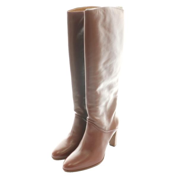 ヴァネッサブリューノ Vanessa bruno レザーロングブーツ 38 茶 ブラウン /SS ■OS レディース【ブランド】ヴァネッサブリューノ Vanessa bruno【表記サイズ】38(24cm)【実寸サイズ】筒周り：約33cm　...