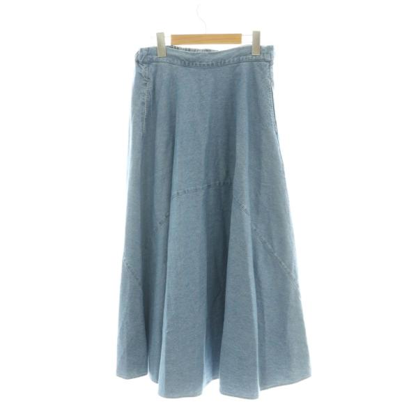 ロンハーマン Ron Herman RHC デニムスカート S 水色 ライトブルー フレアシルエット 切り替えデザイン ウエストゴム ロング丈【ブランド】ロンハーマン Ron Herman【表記サイズ】S【実寸サイズ】ウエスト：約60cm　...