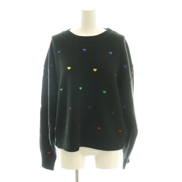 ドスディオサス DOS DIOSAS ハート刺繍ニットプルオーバー セーター 38 黒 ブラック ハート刺繍 ラウンドネック 長袖 /AG ■OS【表記サイズ】38【実寸サイズ】肩幅：約56cm　身幅：約57cm　着丈：約51cm　袖丈：約...