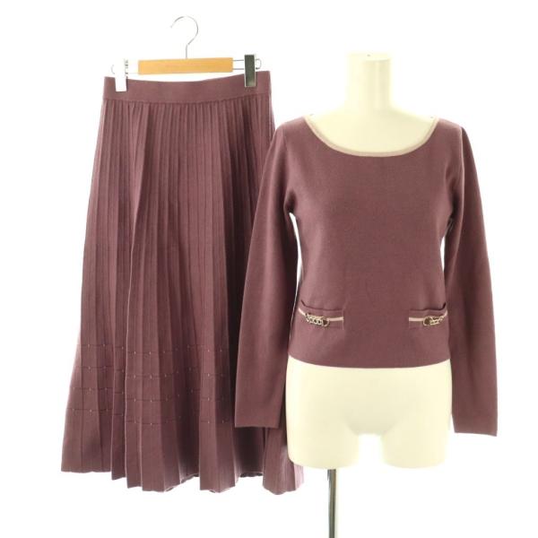 プロポーション ボディドレッシング PROPORTION BODY DRESSING プリーツニットSET UP セーター 長袖 スカート ロング S パープル /HK ■OS レディース【ブランド】プロポーション ボディドレッシング PR...