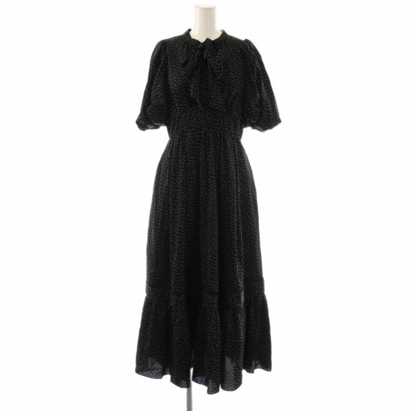 ハーリップトゥ Her lip to Polka-Dot Open Shoulder Dress ドレス ワンピース ドット S 黒 白 /CX ■OS レディース【表記サイズ】S【実寸サイズ】肩幅：30cm　身幅：36cm　袖丈：29cm...