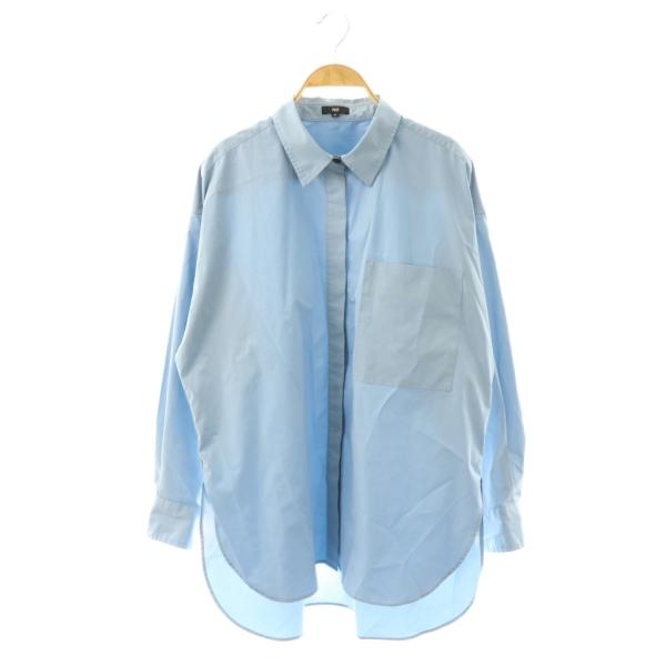 プラステ PLST 23AW タイプライターワイドシャツ 長袖 M ライトブルー /HK ■OS レディース【ブランド】プラステ PLST【表記サイズ】M【実寸サイズ】肩幅：57cm　身幅：58.5cm　着丈：78cm　袖丈：52cm　　【...