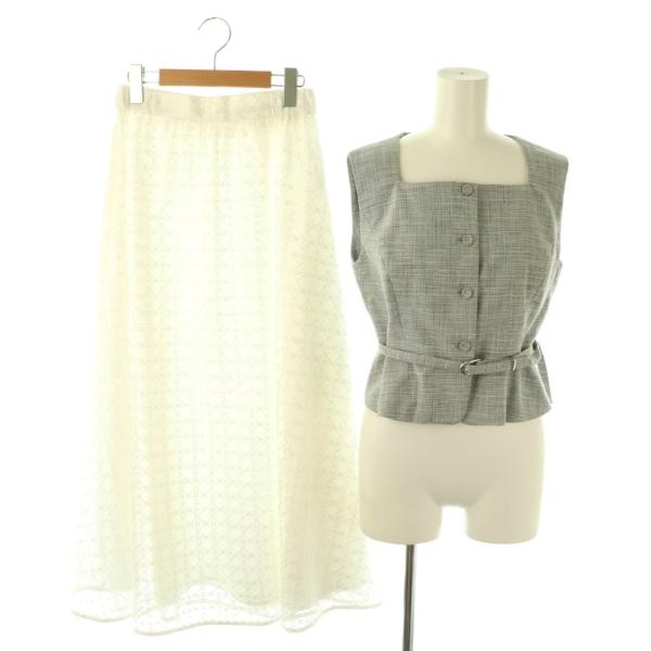 セルフォード CELFORD 25SS ジレ&amp;チュールスカート セットアップ 上下 ロング フレア ベスト 36 グレー /NR ■OS レディース【ブランド】セルフォード CELFORD【表記サイズ】36【実寸サイズ】ジャケット ...