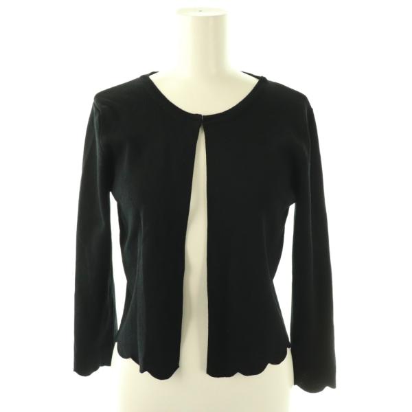 プリマ シェレル Prima Scherrer スカラデザイン ニット ボレロ カーディガン S ブラック /DF ■OS レディース【表記サイズ】S【実寸サイズ】肩幅：29cm　身幅：38.5cm　着丈：40.5cm　袖丈：45cm　　【...