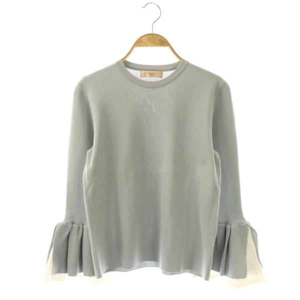 マーリエパーエフデ Maglie par ef-de 袖フリルニット カットソー 長袖 7 グレー /HK ■OS レディース【ブランド】マーリエパーエフデ Maglie par ef-de【表記サイズ】7【実寸サイズ】肩幅：35cm　身幅...