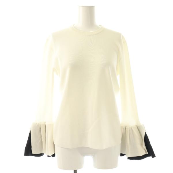 マーリエパーエフデ Maglie par ef-de 袖フリルニット カットソー 長袖 7 ホワイト /HK ■OS レディース【ブランド】マーリエパーエフデ Maglie par ef-de【表記サイズ】7【実寸サイズ】肩幅：36cm　身...