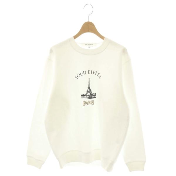 アンジ イン ディスガイズ ANGE IN DISGUISE 25AW デザイン ロゴ プリント スウェット プルオーバー M ホワイト /HK ■OS レディース【表記サイズ】M【実寸サイズ】肩幅：46.5cm　身幅：52cm　着丈：65...