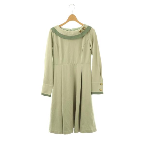メゾンドフルール Maison de FLEUR canone 助言に従うワンピース ラウンドカラー 金ボタン S ミントグリーン /CX ■OS ■SH レディース【表記サイズ】S【実寸サイズ】肩幅：35cm　身幅：40cm　着丈：92c...