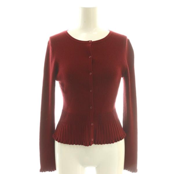 トッカ TOCCA 24AW RESONATE カーディガン クルーネック 裾フリル M 赤紫 /CX ■OS レディース【ブランド】トッカ TOCCA【表記サイズ】M【実寸サイズ】肩幅：36cm　身幅：36cm　着丈：46cm　袖丈：58...