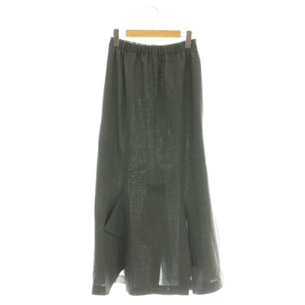 エンフォルド ENFOLD サンプル品 26SS ZIGZAG SKIRT スカート ロング フレア 38 グレー /CX ■OS レディース【ブランド】エンフォルド ENFOLD【表記サイズ】38【実寸サイズ】ウエスト：62cm　ヒップ：...