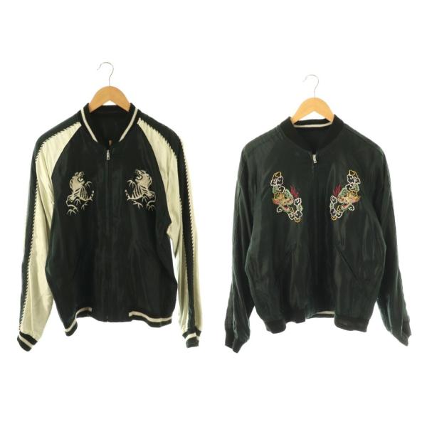 テーラートーヨー TAILOR TOYO 東洋 WHITE EAGLE &amp; TIGER HEAD(白鷲×顔虎)別珍 リバーシブルスカジャン ジャケット ジップアップ M 黒【ブランド】テーラートーヨー TAILOR TOYO 東洋【...