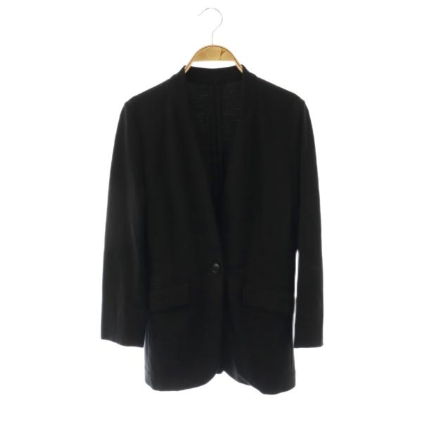 イネドクラロ INED CLARO ノーカラージャケット アウター 7 黒 /NR ■OS レディース【表記サイズ】7【実寸サイズ】肩幅：35cm　身幅：41cm　袖丈：51cm　着丈：63cm　　【素材】レーヨン、ナイロン、ポリウレタン【...