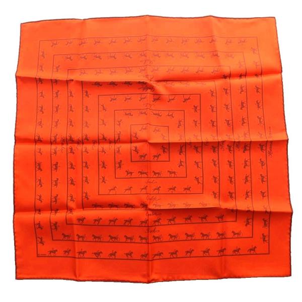 エルメス HERMES プチカレ Saut Galop Canter Rack スカーフ オレンジ /SS ■OS ■SH ■OH レディース【ブランド】エルメス HERMES【実寸サイズ】ヨコ 約41cm　タテ 約41cm　【素材】シルク...