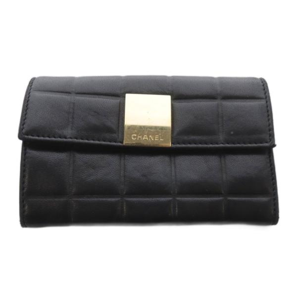 シャネル CHANEL 02C チョコバー ラムスキン フラップウォレット 二つ折り財布 黒 ブラック /SR ■OH レディース【ブランド】シャネル CHANEL【表記サイズ】実寸サイズをご参照ください。【実寸サイズ】ヨコ：13cm　タテ...