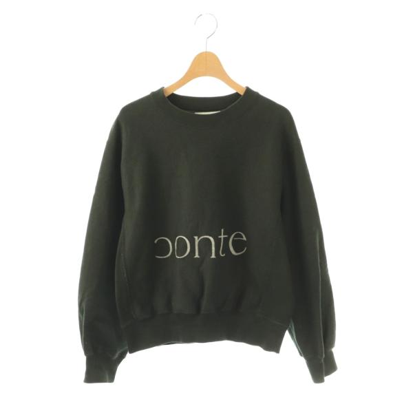 コンテ × ブラームスフォーコンテ LOGO PRINT BIG PULLOVER SWEAT スウェット 長袖 0 チャコールグレー ホワイト /DO ■OS ■SH【表記サイズ】0【実寸サイズ】肩幅：46cm　身幅：53cm　着丈：52...