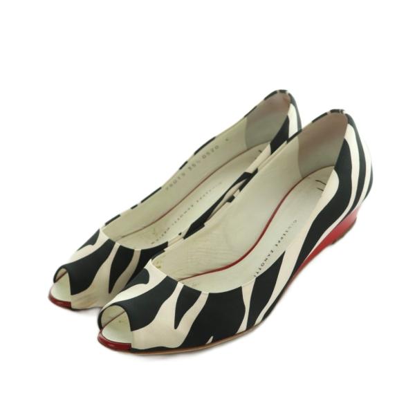 ジュゼッペザノッティデザイン GIUSEPPE ZANOTTI DESIGN パンプス オープントゥ 総柄 35.5 22.5cm 黒 白 /MI ■OS レディース【ブランド】ジュゼッペザノッティデザイン GIUSEPPE ZANOTTI...