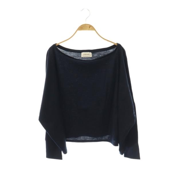 ジェイ&amp;エムデヴィッドソン J&amp;M Davidson ショート丈ワイドニット カットソー 長袖 ウール 8 ネイビー /DO ■OS レディース【ブランド】ジェイ&amp;エムデヴィッドソン J&amp;M Davidson...