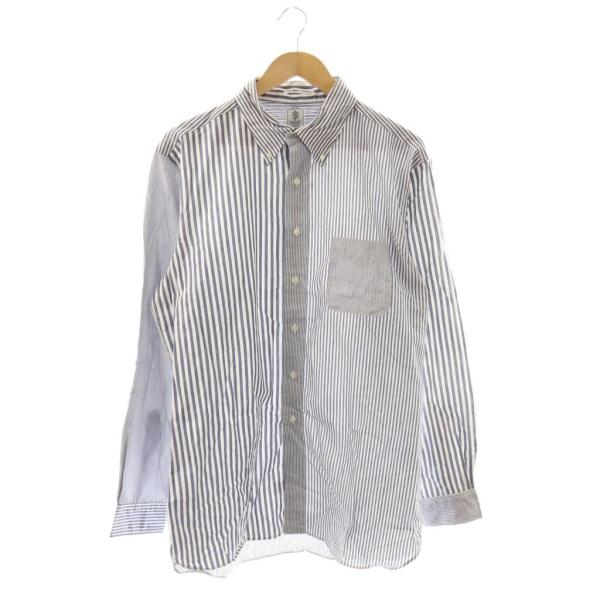 ギャンバートカスタムシャツ GAMBERT CUSTOM SHIRTS コットン マルチストライプシャツ 長袖 16 1/2 ブルー /HK ■OS ■SH メンズ【表記サイズ】16 1/2【実寸サイズ】肩幅：50cm　身幅：59cm　着丈...