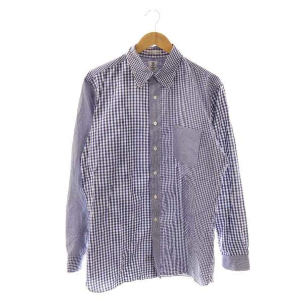 ギャンバートカスタムシャツ GAMBERT CUSTOM SHIRTS コットン ギンガムチェックシャツ 長袖 16 1/2-34 ブルー /HK ■OS ■SH メンズ【表記サイズ】16 1/2-34【実寸サイズ】肩幅：48cm　身幅：5...
