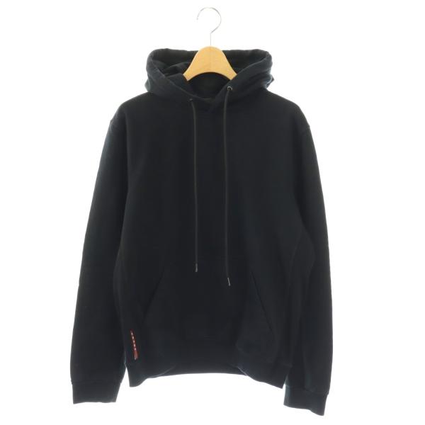 プラダ PRADA プルオーバ―パーカー 長袖 コットン S 黒 /NR ■OS メンズ【ブランド】プラダ PRADA【表記サイズ】S【実寸サイズ】肩幅：43.5cm　身幅：53cm　着丈：61.5cm　袖丈：64cm　　【素材】綿【色】黒...