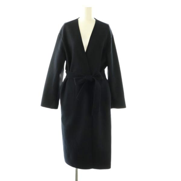 セオリー Theory Luxe New Divide Collarless Coat コート アウター ノーカラー カシミヤ混 P 紺 /CX ■OS レディース【ブランド】セオリー Theory【表記サイズ】P【実寸サイズ】肩幅：46c...