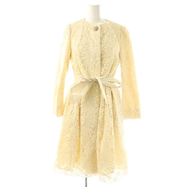 マーリエパーエフデ Maglie par ef-de レース コート ノーカラー ロング 9 アイボリー /HK ■OS レディース【ブランド】マーリエパーエフデ Maglie par ef-de【表記サイズ】9【実寸サイズ】肩幅：34.5...