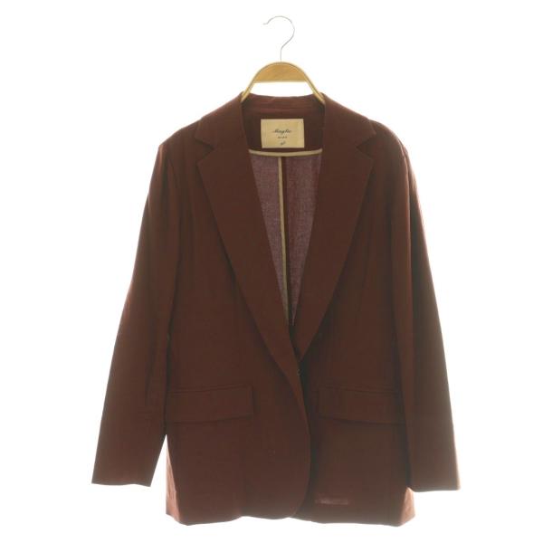 マーリエパーエフデ Maglie par ef-de リネン混 テーラードジャケット 7 ブラウン /ES ■OS レディース【ブランド】マーリエパーエフデ Maglie par ef-de【表記サイズ】7【実寸サイズ】肩幅：40cm　身幅...