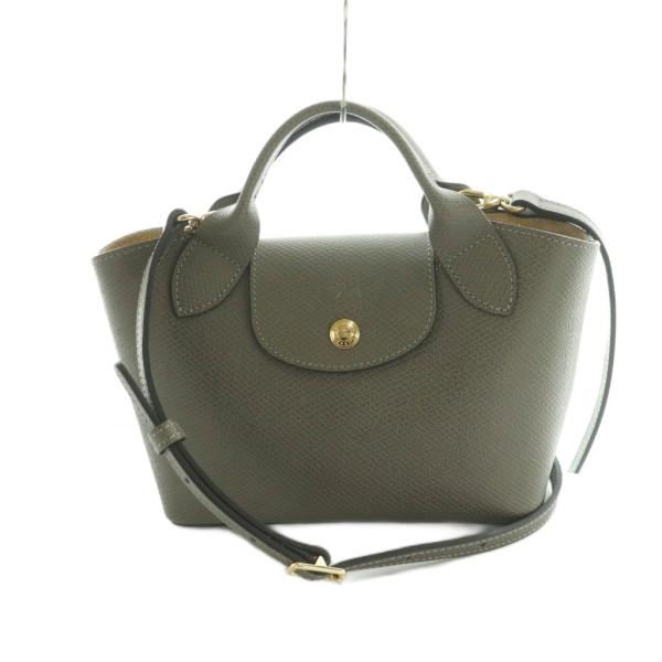 ロンシャン LONGCHAMP エピュレ 2WAY ハンドバッグ ショルダーバッグ レザー フラップ グレージュ /MI ■OS レディース【ブランド】ロンシャン LONGCHAMP【表記サイズ】表記なし【実寸サイズ】持ち手の長さ：16cm...