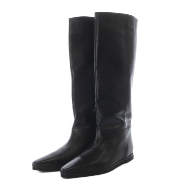 コルソローマ ノーヴェ CORSO ROMA 9 ブーツ ロング フラット レザー 37 ブラック /YO7 レディース【ブランド】コルソローマ ノーヴェ CORSO ROMA 9【表記サイズ】37【実寸サイズ】筒周り：38cm　筒高：40...