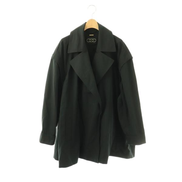 コンテ conte 25AW ミリタリー 2WAY ショートコート ブラック /HK ■OS レディース【表記サイズ】サイズ表記なし【実寸サイズ】身幅：71cm　着丈：81cm　ゆき丈：83.5cm　　【素材】ポリエステル、綿【色】ブラック...