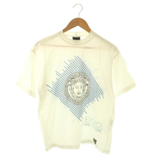 ヴェルサーチジーンズ VERSACE JEANS COUTURE メデューサ Tシャツ 半袖 クルーネック ロゴ プリント XS 白 ホワイト /BB レディース【ブランド】ヴェルサーチジーンズ VERSACE JEANS COUTURE【...
