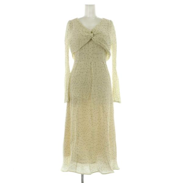 ハーリップトゥ Her lip to 24AW Moon Glow Dot Pleated Dress ワンピース M アイボリー /MY ■OS レディース【ブランド】ハーリップトゥ Her lip to【表記サイズ】M【実寸サイズ】肩幅...