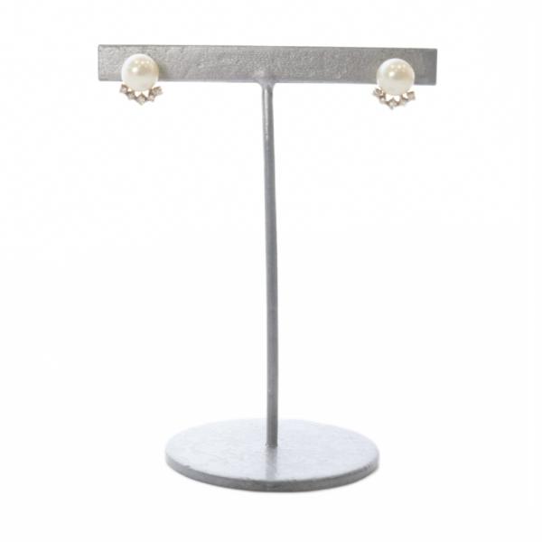 アガット agete ピアス K10 パール 4Pダイヤ 両耳用 ゴールド /SR レディース【ブランド】アガット agete【実寸サイズ】タテ×0.5cm　ヨコ×0.5cm　【素材】K10 パール 4Pダイヤ【色】ゴールド【状態】表面に小...