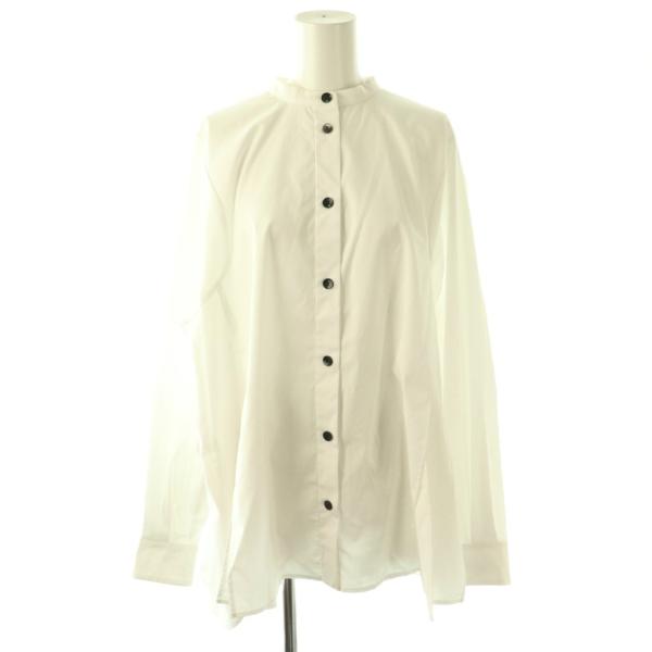 エンフォルド ENFOLD SOLID FLARE-HEM BLOUSE ブラウス シャツ 38 ホワイト /DF ■OS レディース【ブランド】エンフォルド ENFOLD【表記サイズ】38【実寸サイズ】肩幅：37.5cm　身幅：60cm　...