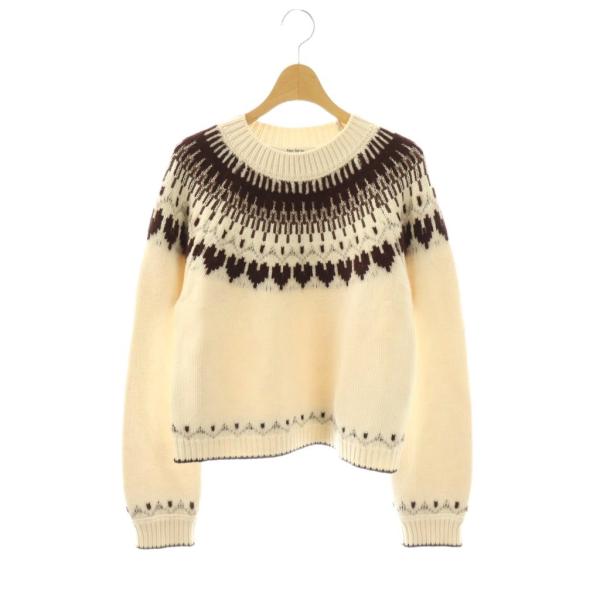 ハーリップトゥ 24AW ハート フェアアイル ニット プルオーバー Heart Fair Isle Knit Pullover セーター F アイボリー 茶 ブラウン【ブランド】ハーリップトゥ Her lip to【表記サイズ】F【実寸サ...