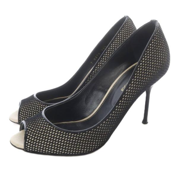 セルジオロッシ Sergio rossi オープントゥ メッシュデザインパンプス ピンヒール 38.5 黒 ブラック 白 ホワイト /SR レディース【ブランド】セルジオロッシ Sergio rossi【表記サイズ】38.5【実寸サイズ】ヒ...