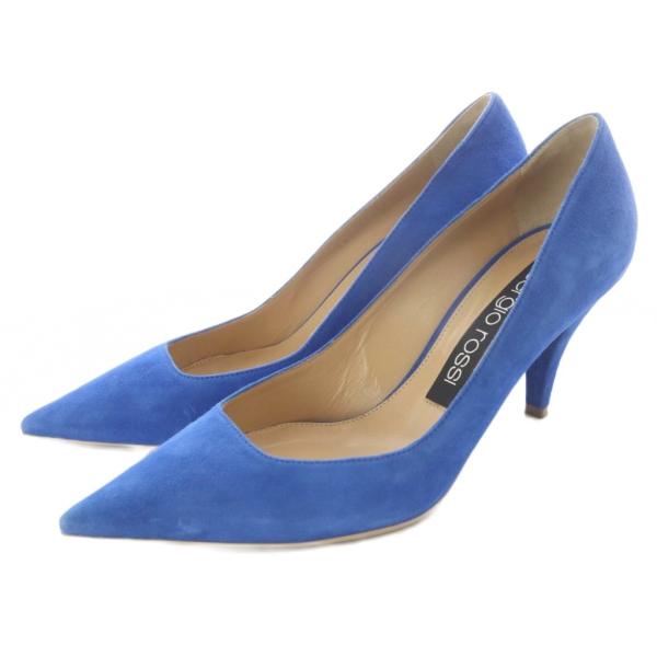セルジオロッシ Sergio rossi ポインテッドトゥ スエードパンプス ピンヒール 38.5 青 ブルー /SR レディース【ブランド】セルジオロッシ Sergio rossi【表記サイズ】38.5【実寸サイズ】ヒールの高さ：7.5c...