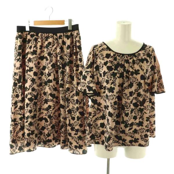 トゥービーシック TO BE CHIC 総柄 ブラウス スカート フレア ロング セットアップ 44 ベージュ ブラック /HK ■OS レディース【ブランド】トゥービーシック TO BE CHIC【表記サイズ】44【実寸サイズ】ジャケット...