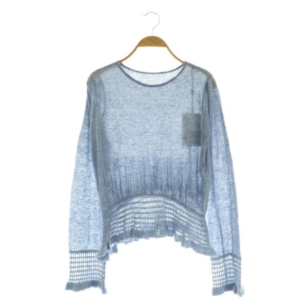 未使用品 アメリヴィンテージ Ameri VINTAGE 25AW FLUFFY SHEER FRILL KNIT TOP ニット セーター 長袖 シアー F ブルー【ブランド】アメリヴィンテージ Ameri VINTAGE【表記サイズ】F...