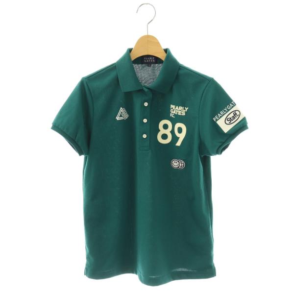 パーリーゲイツ PEARLY GATES 24AW バックロゴ カノコ半袖ポロシャツ ゴルフウェア 1 グリーン ホワイト /ES ■OS レディース【ブランド】パーリーゲイツ PEARLY GATES【表記サイズ】1【実寸サイズ】肩幅：3...