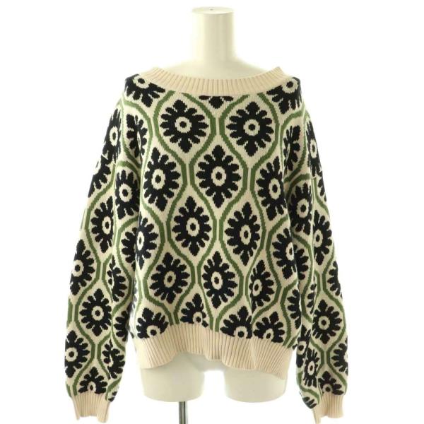 ウィークエンド マックスマーラ Weekend Max Mara 花柄 ニット セーター L オフホワイト /SY ■OS レディース【表記サイズ】L【実寸サイズ】肩幅：52.5cm　身幅：55.5cm　着丈：53.5cm　袖丈：53cm　...