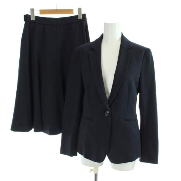 クミキョク 組曲 KUMIKYOKU ジャケット スカート セットアップ スーツ 2 紺 ネイビー 長袖 シングルボタン /AB ■OS レディース【ブランド】クミキョク 組曲 KUMIKYOKU【表記サイズ】2【実寸サイズ】ジャケット 肩...