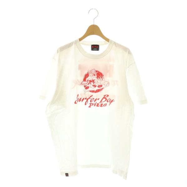 ジャドールジュン ×NETFLIX ストレンジャーシングスSuffer Boy PizzムービーTシャツ XL ホワイト プリントデザイン 半袖【表記サイズ】XL【実寸サイズ】肩幅：50cm　身幅：57cm　着丈：71cm　袖丈：23cm　...