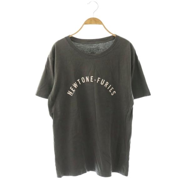 ニュートーン NEWTONE FURIES Tシャツ グレー 無地 ラウンドネック 半袖 文字プリント /OK ■OS レディース【表記サイズ】サイズの記載なし【実寸サイズ】肩幅：48cm　身幅：47cm　着丈：67cm　袖丈：20cm　　...
