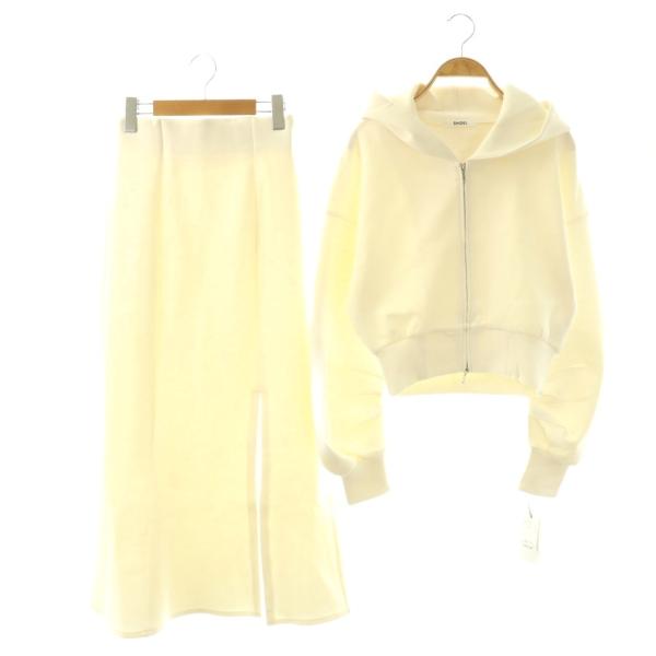 未使用品 スナイデル SNIDEL 24AW SustainableスウェットSETUP セットアップ ジップアップパーカー フレアスカート マキシ ロング 0 白【ブランド】スナイデル SNIDEL【表記サイズ】0【実寸サイズ】ジャケット...